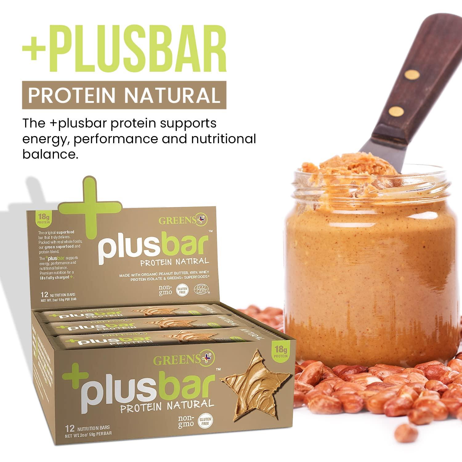Greens+ Plusbar Protein Natural | Gluten-Free Whey Protein Bar ...