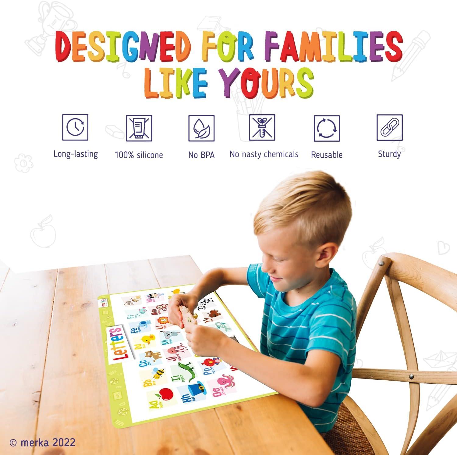 merka Kids Disposable ABC Placemats - Alphabet Learning & Fun ...