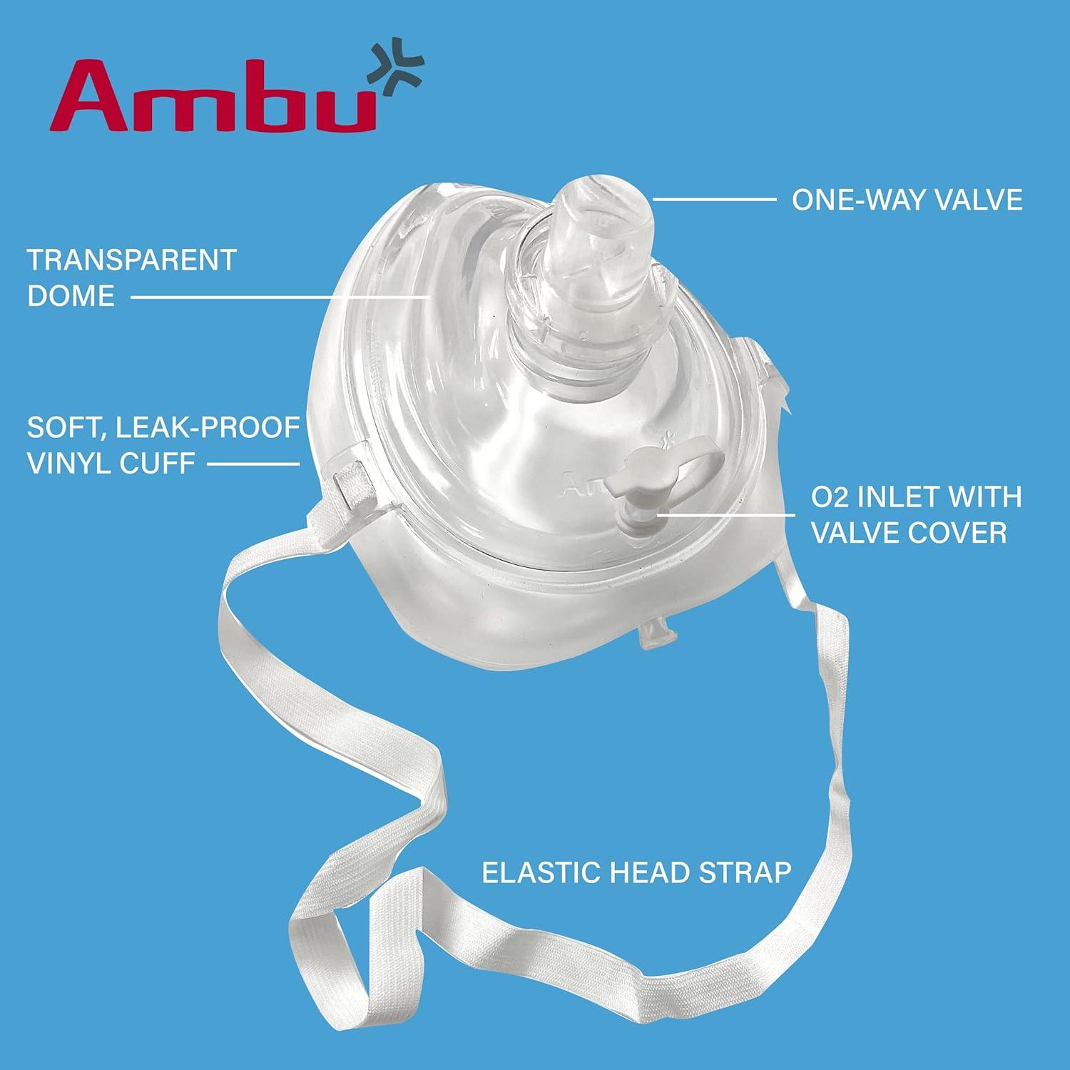 Portable Ambu CPR Mask Kit with Hard Case, O2 Inlet, Gloves, Wipes - 1 Pack | Buy Now with ...