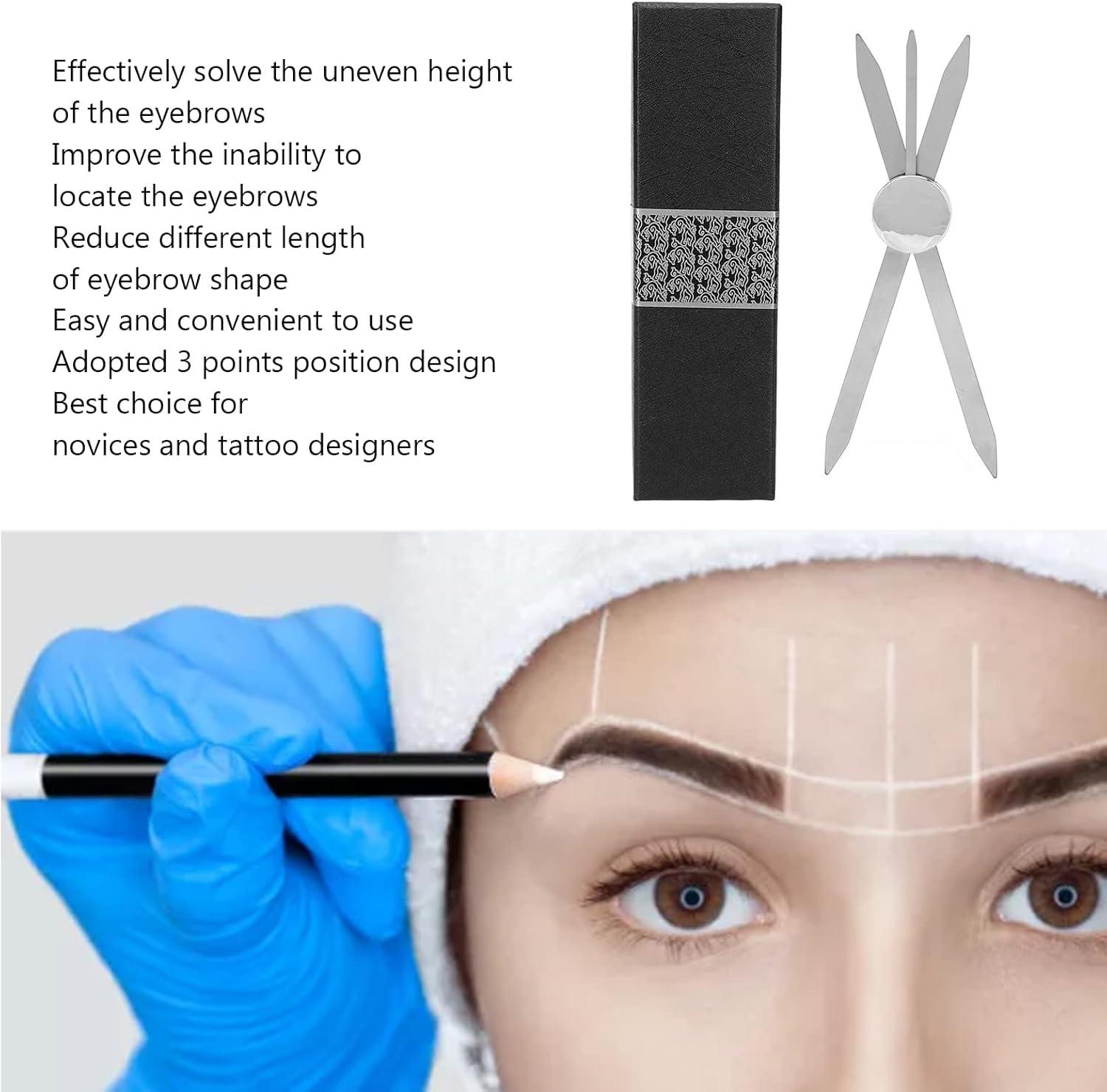 Precision Eyebrow Measuring Tool | Stainless Steel 3-Point Compass for ...