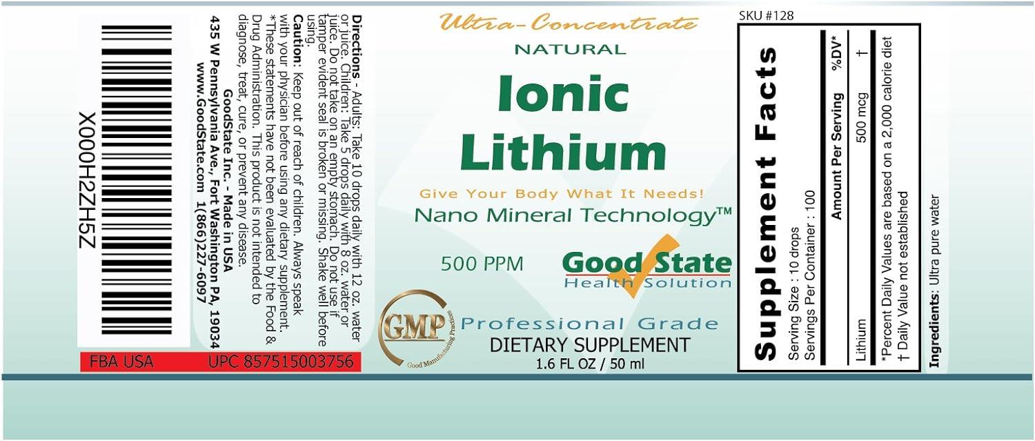 Good State Liquid Ionic Lithium Ultra Concentrate (10 drops equals 500 ...