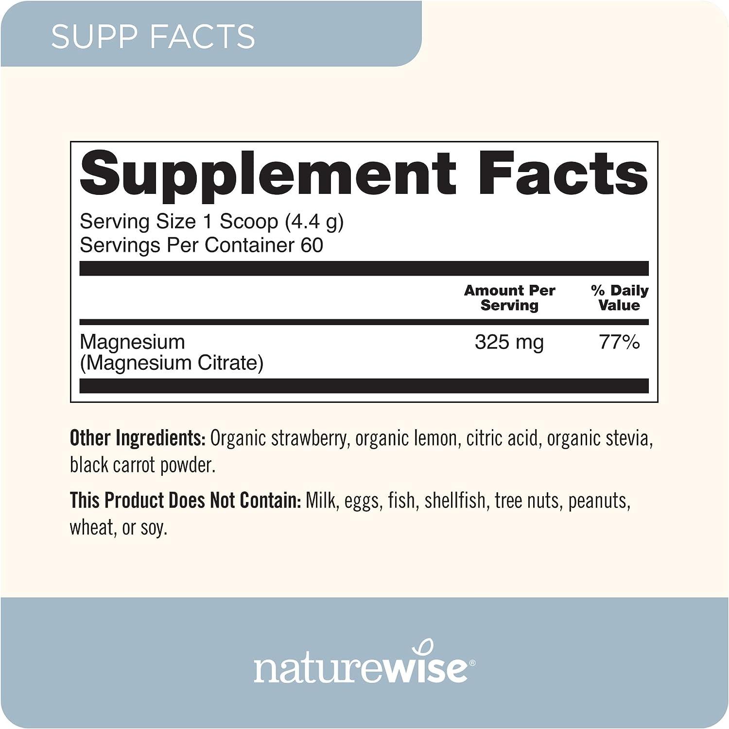 NatureWise Magnesium Powder - Nerve & Energy Support - 264g (2+ Month ...