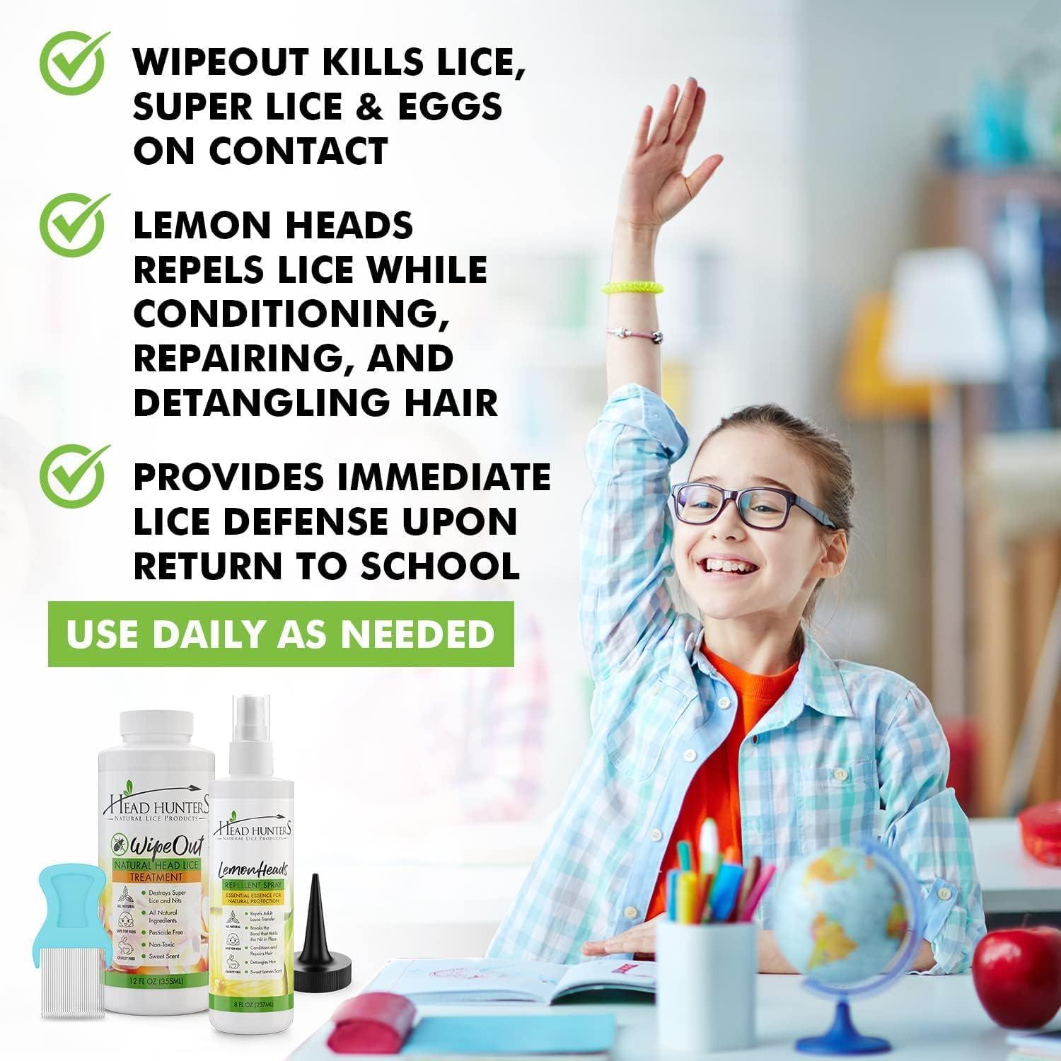 Head Hunters Natural Lice Treatment Kit - Extra Strength Shampoo Spray ...