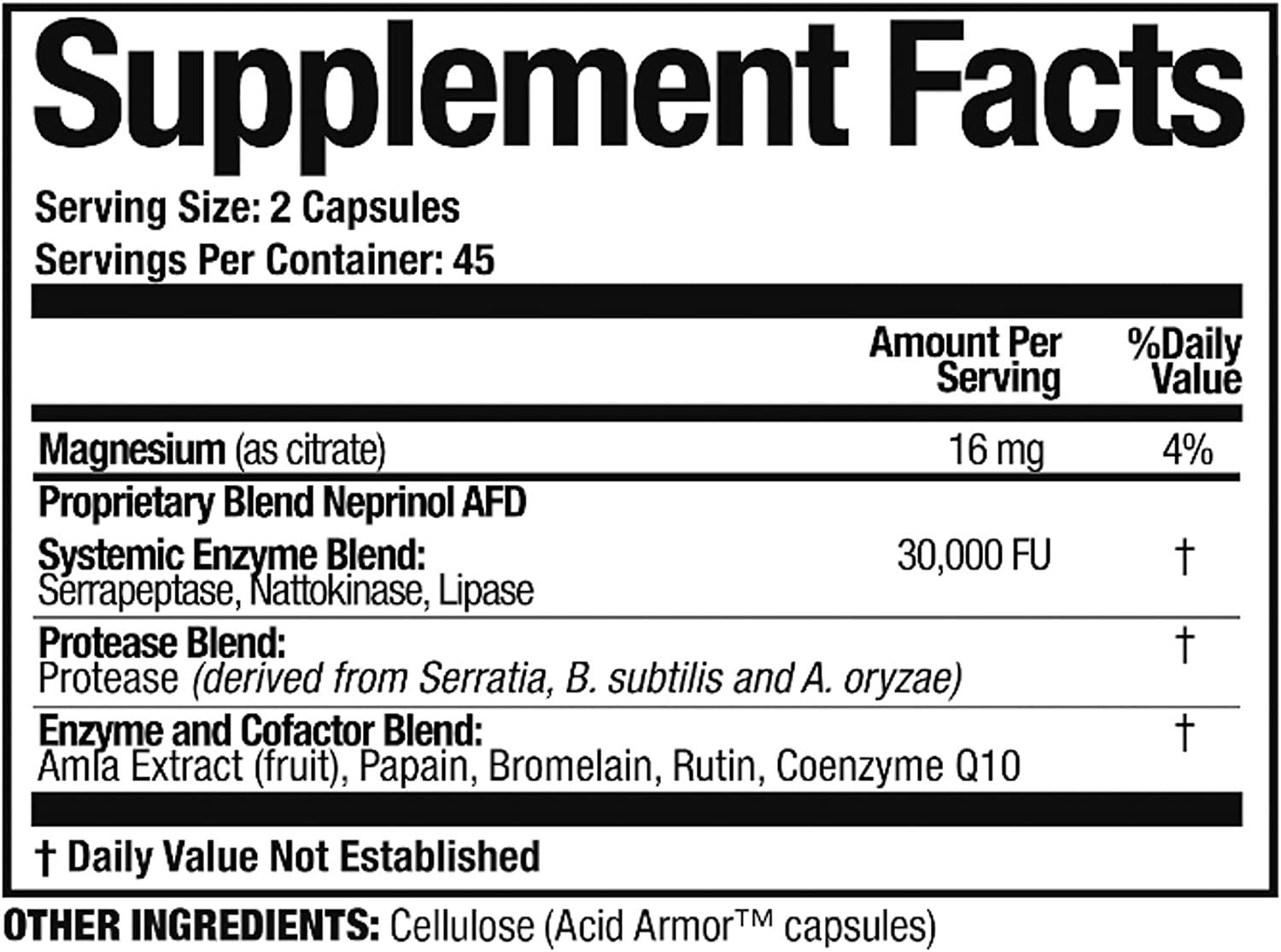 Neprinol AFD 500 mg - Advanced Fibrin Defense by Arthur Andrew Medical ...