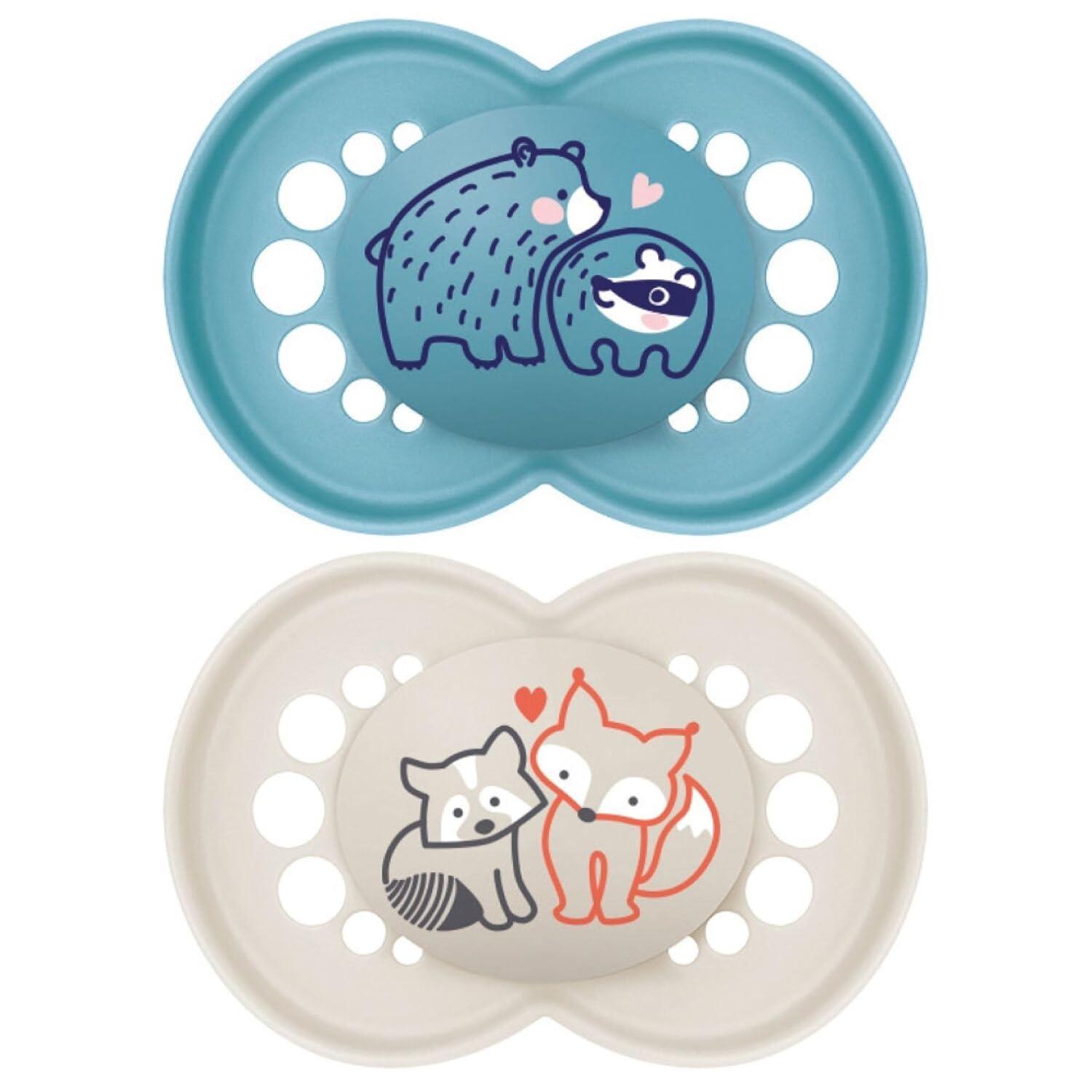 MAM Original Nature Pacifier 6+ Months - 2 Pack Silicone Baby Pacifier ...