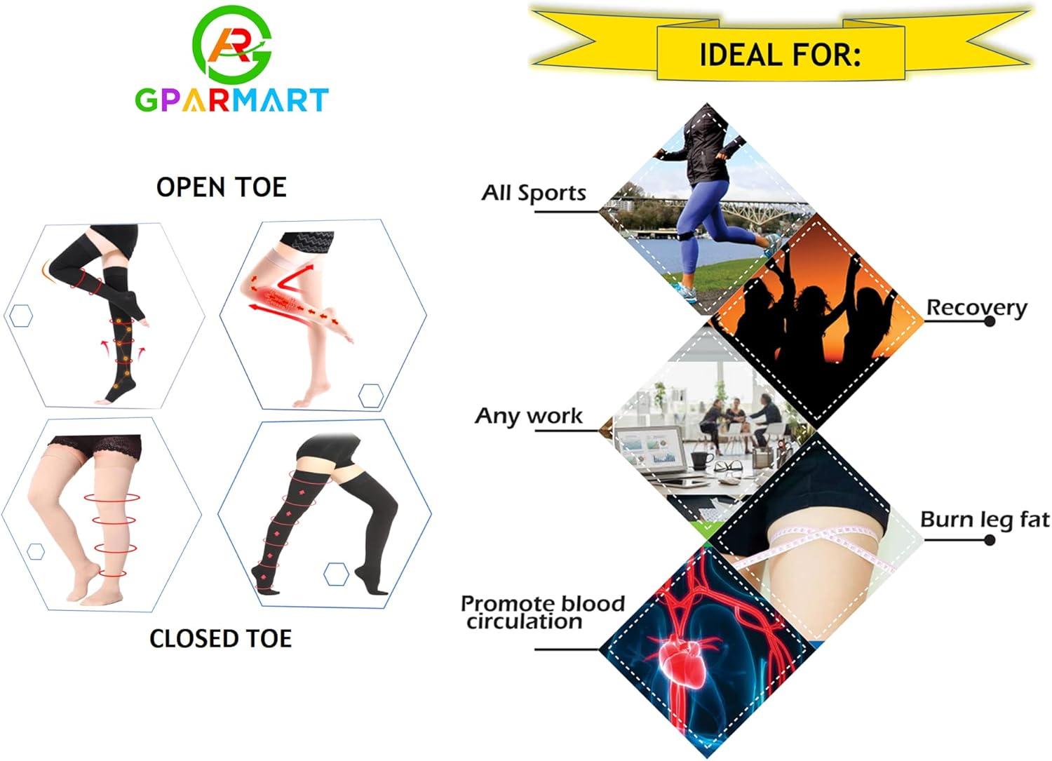 Buy GPAR Premium Open Toe Medical Compression Stockings Class 2 - 23-32 ...