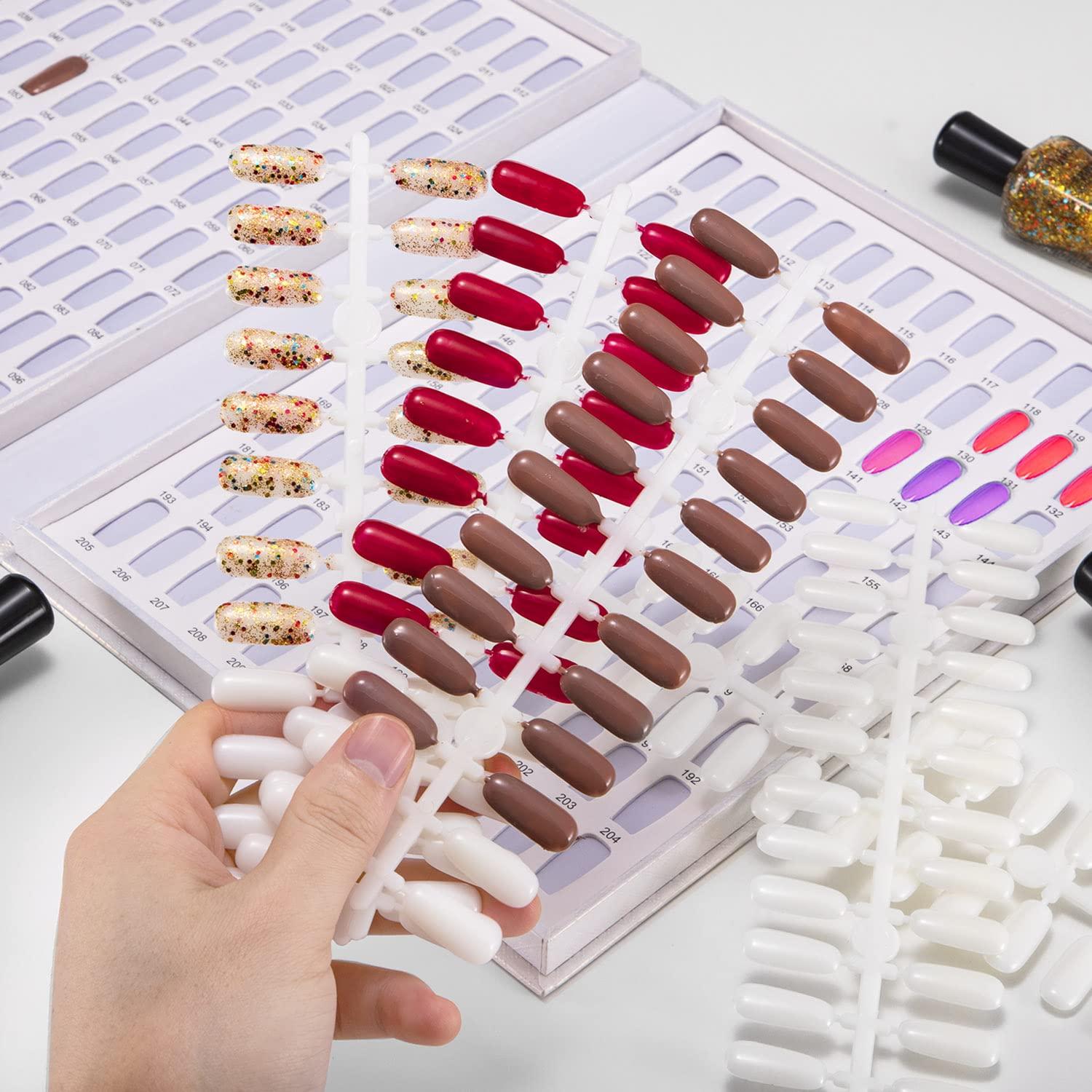 216 Colors Nail Display Chart - Professional Nail Color Swatches Book ...