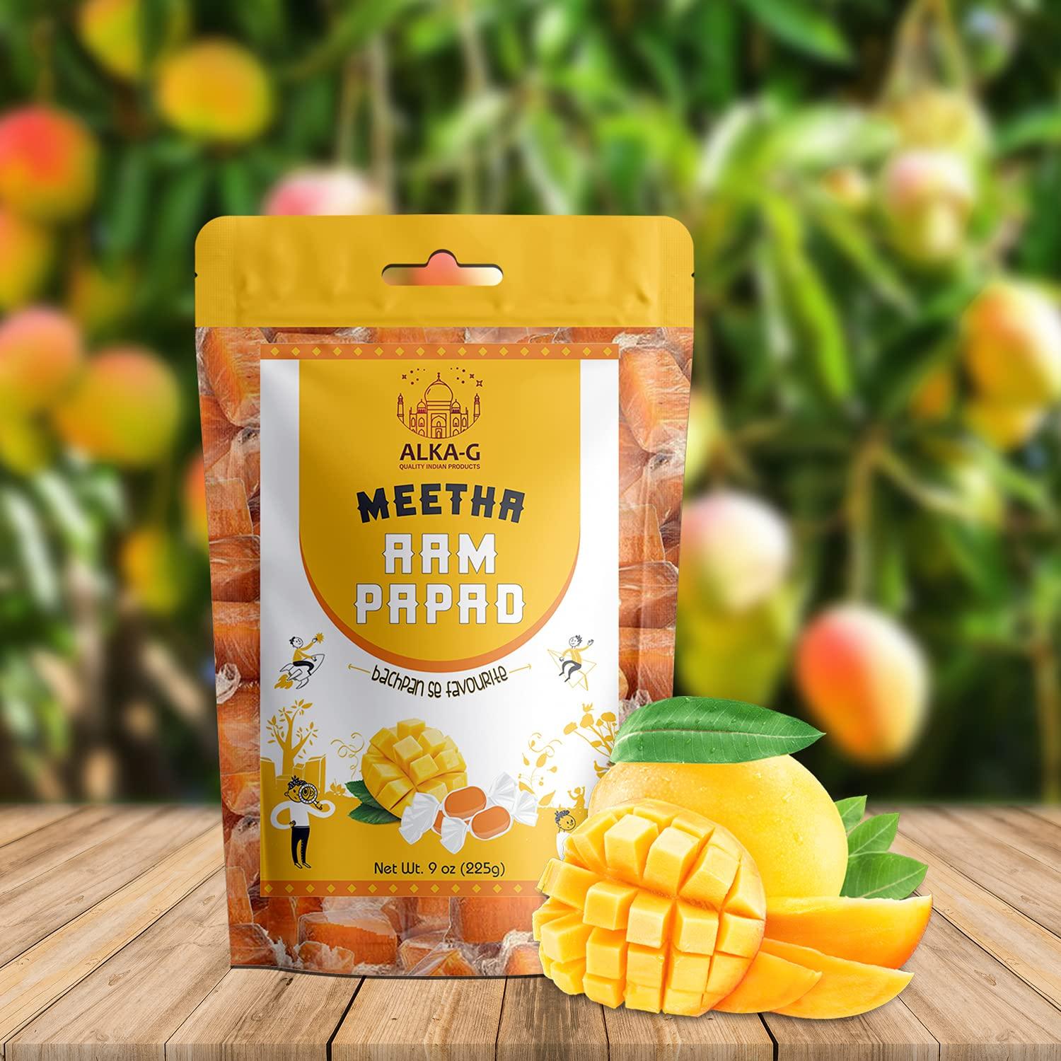 ALKA-G Aam Papad Cubes 9oz (225gm) | Authentic Indian Mango Snack made ...