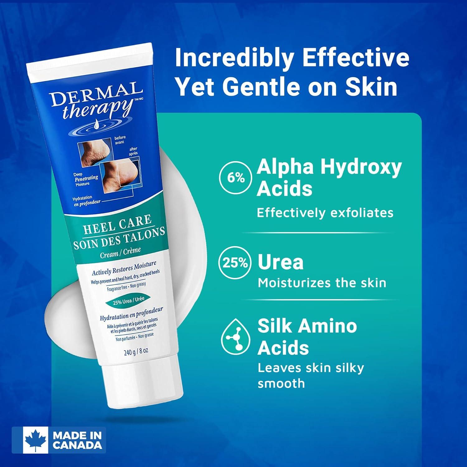 Dermal Therapy Heel Care Cream - 25% Urea & 6% AHA for Dry Cracked ...