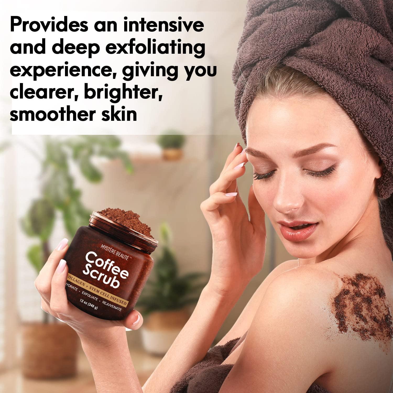 MYST RE BEAUT Arabica Coffee Body Scrub - Exfoliating Natural Skin Care with Coconut Oil ...