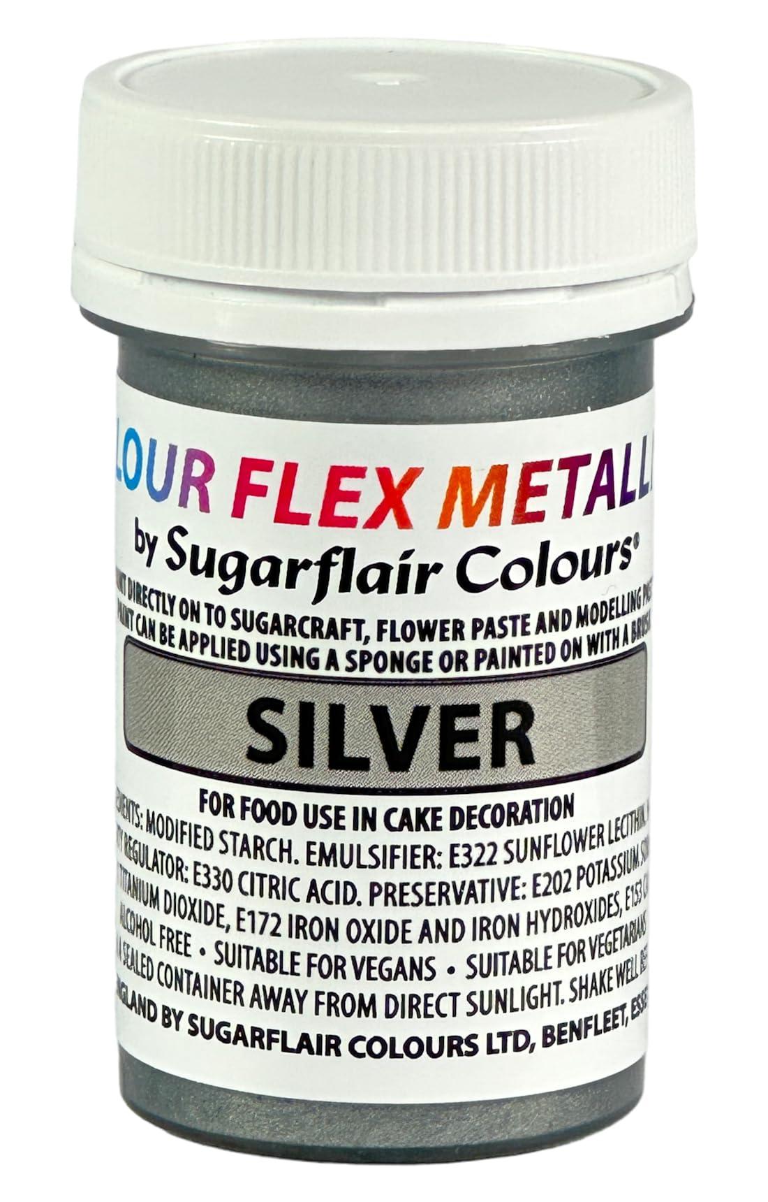 Colour Flex Silver Edible Paint - Metallic Silver Edible Paint for Cake ...