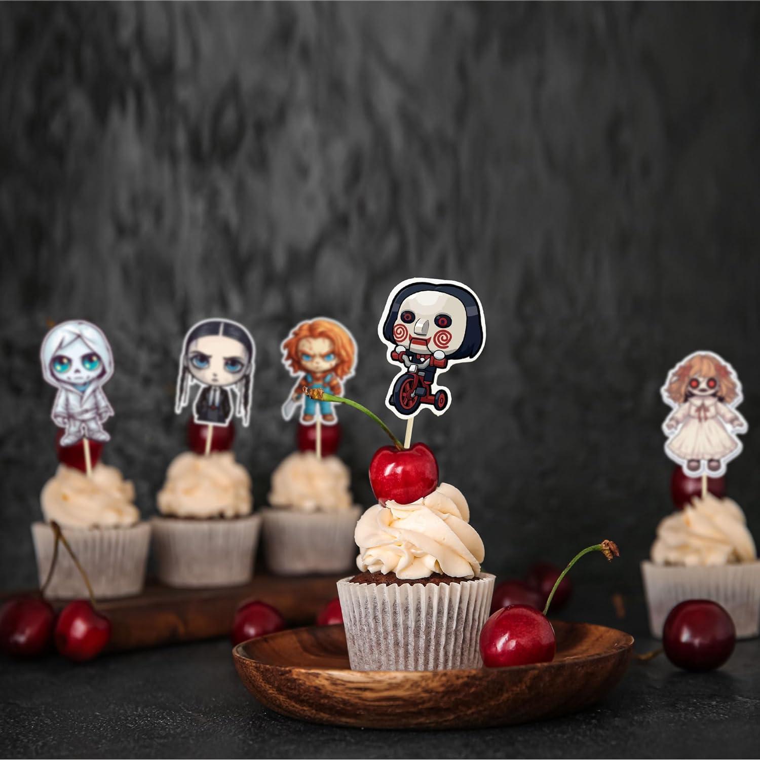 36Pcs Horror Classic Movie Cupcake Toppers Horror Movie Cupcake Food ...