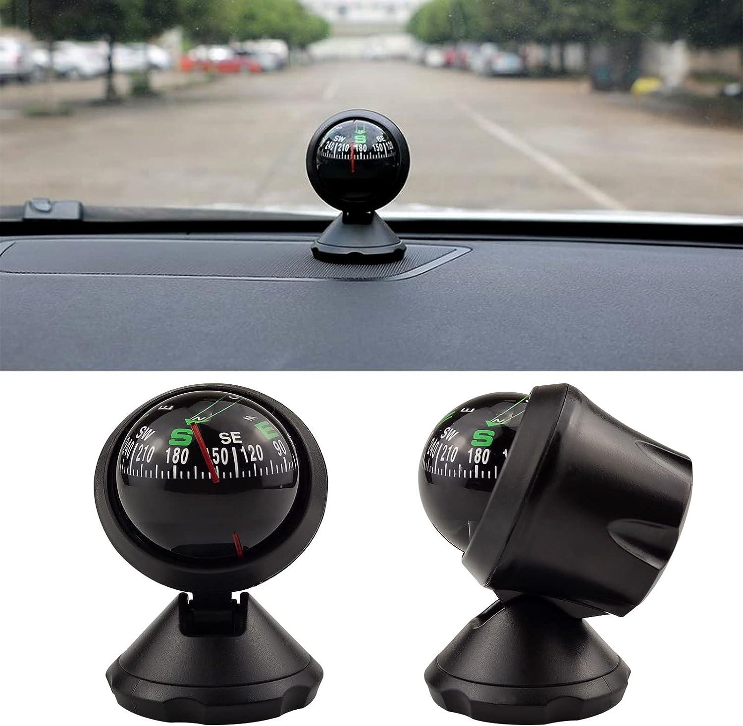 Black Adjustable Ball Night Vision Compass | Dash Mount Car Compass for ...