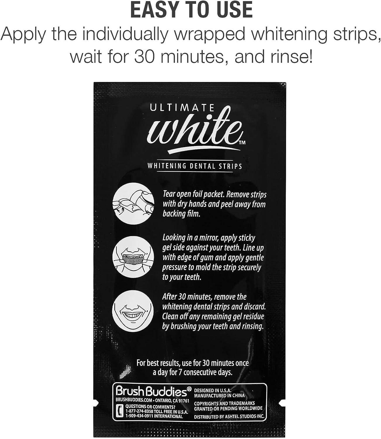 Ultimate White Teeth Whitening Strip Set with Activated Charcoal - 6 ...
