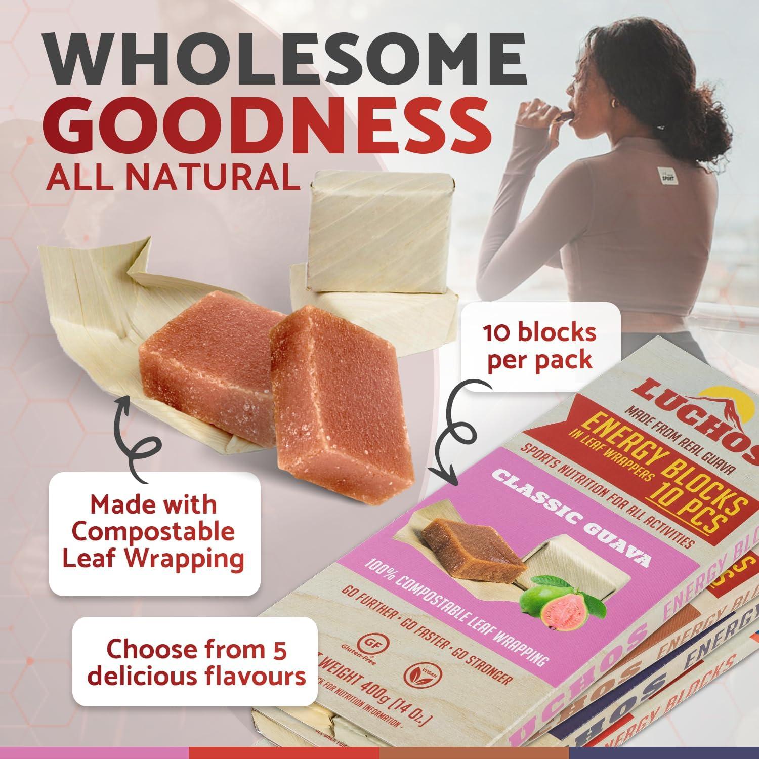 Luchos Natural Energy Bar - Raspberry | Vegan & Gluten-Free High Carb ...