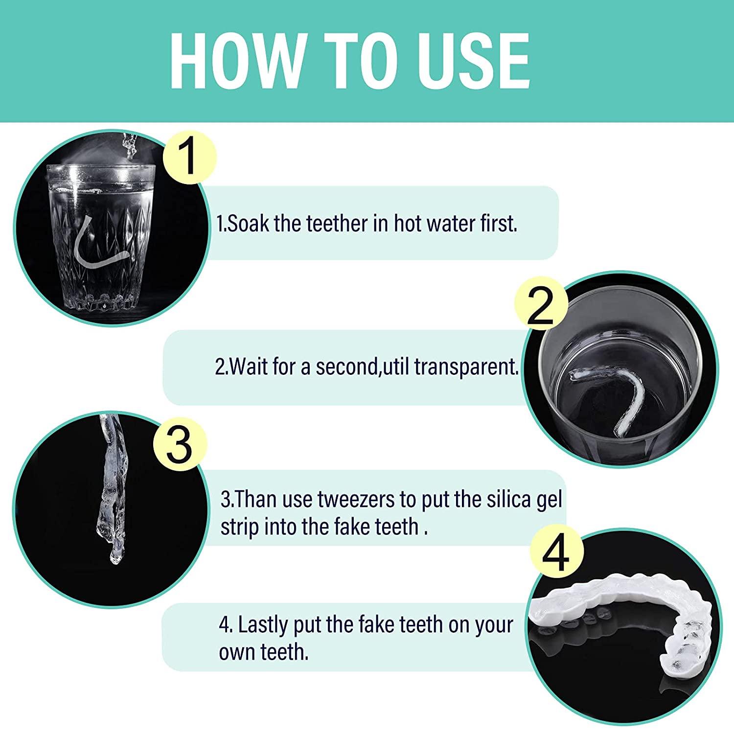 Fake Teeth Veneers Dentures Socket - Regain Confident Smile | 1 Pair ...