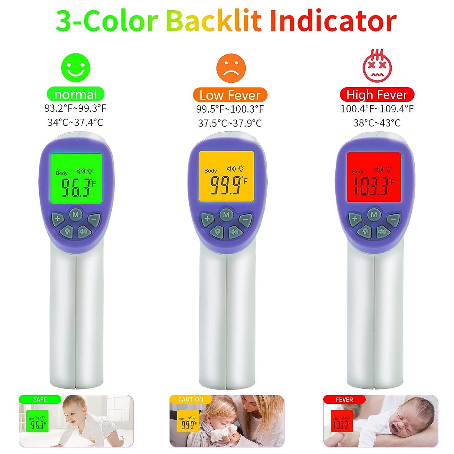Digital Thermometer for Adults and Kids - Non Contact Infrared Forehead ...