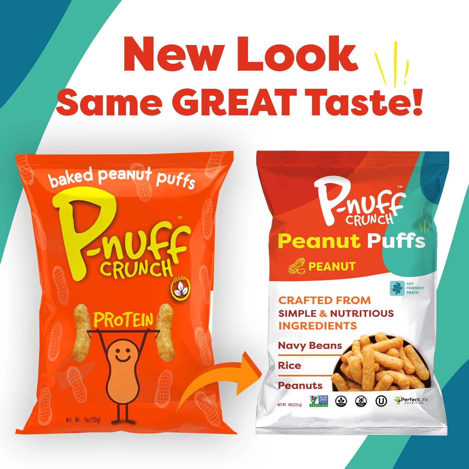 P-nuff Crunch Peanut Puffs - Vegan, Low Carb, Gluten-Free Protein Snack ...