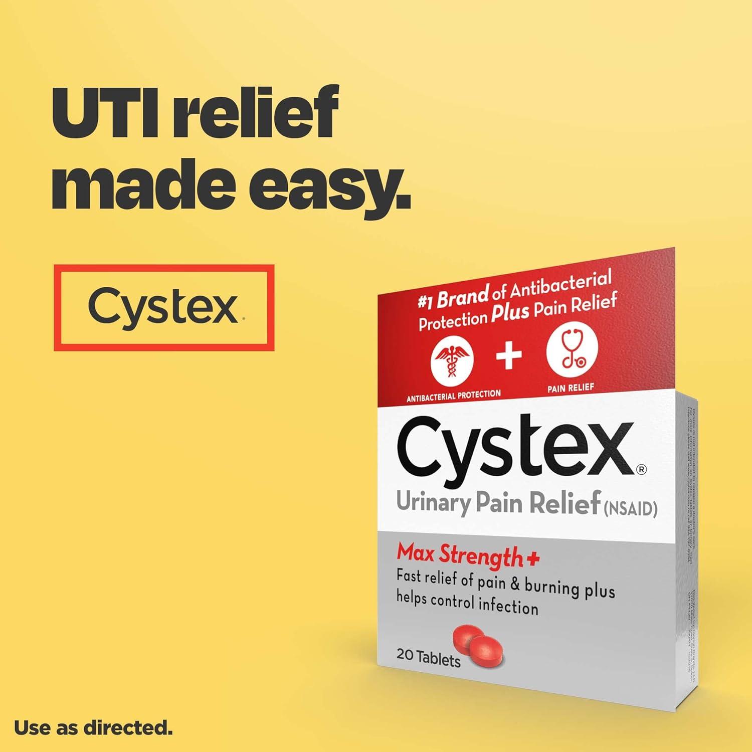 Cystex UTI Pain Relief Maximum Strength - 20ct Twin Pack for Urinary ...