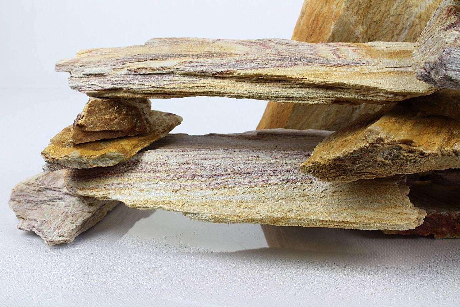 Wyskont Slate Stones - 1kg Natural Rainbow Aquarium & Terrarium ...