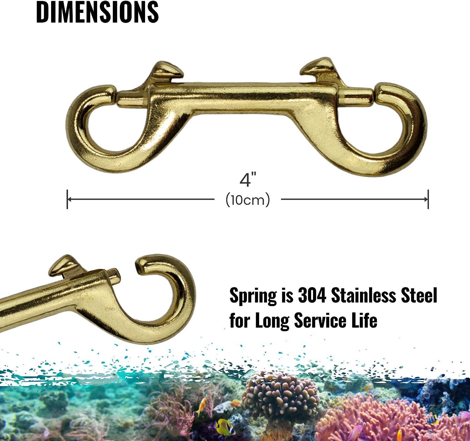 Aquatic Hunt - 2 Pack - Marine Grade 4" (10cm) Double Ended Brass Clips ...