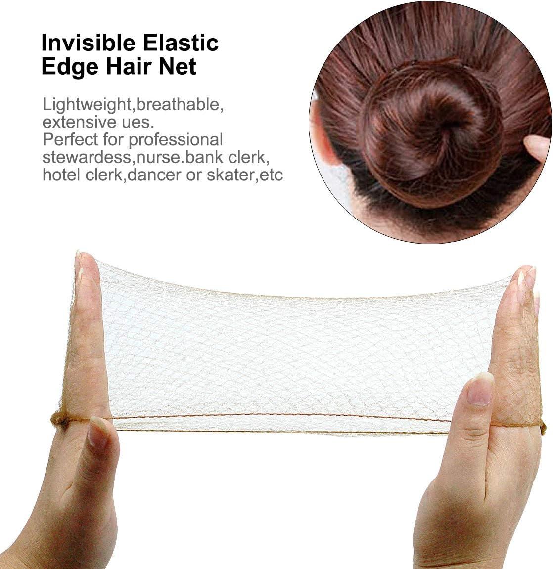 Bezavea 30Pcs Invisible Hair Nets for Girls & Women - Gold Ballet Bun ...