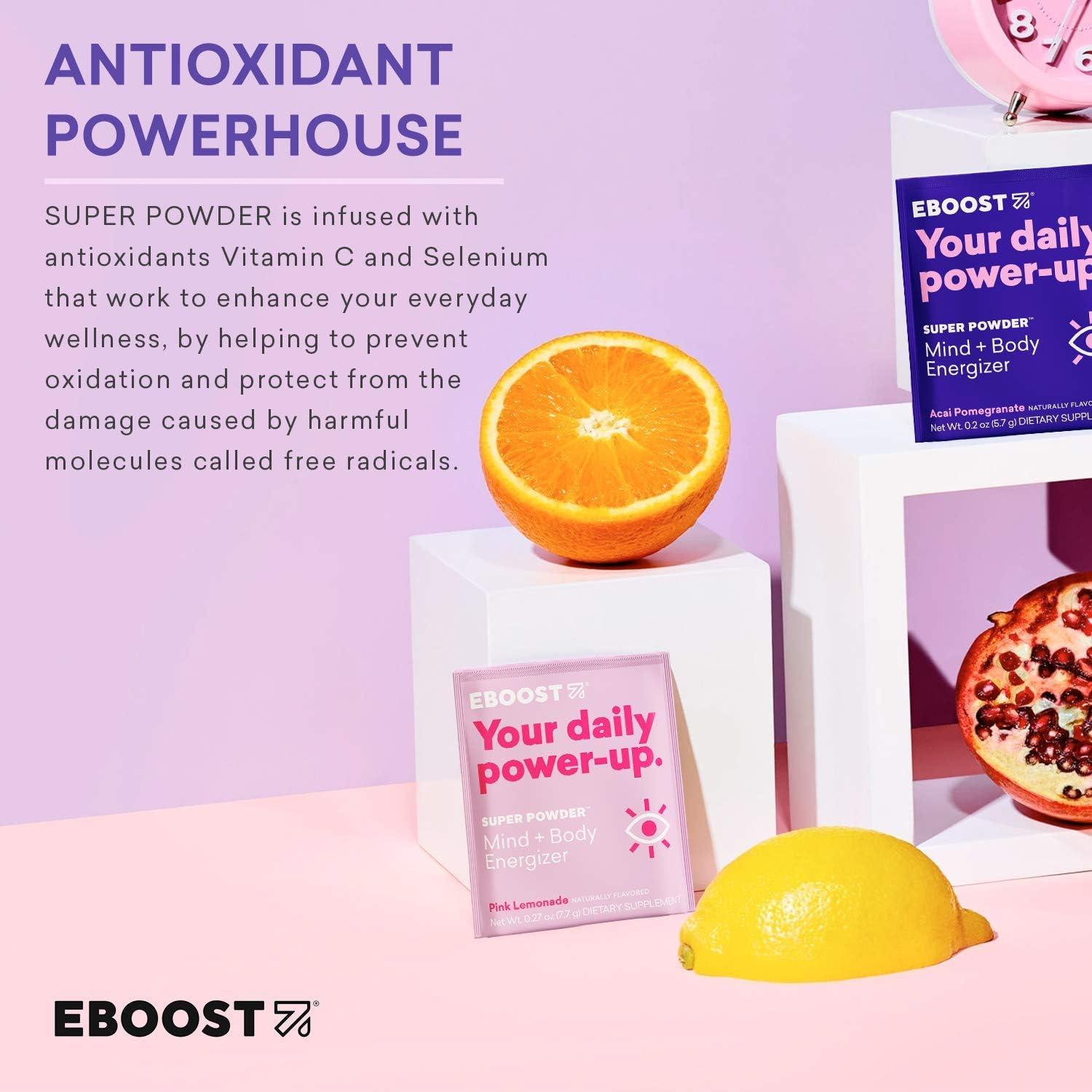 EBOOST Energy Drink & Electrolyte Powder 20 Packets - Pink Lemonade, No ...