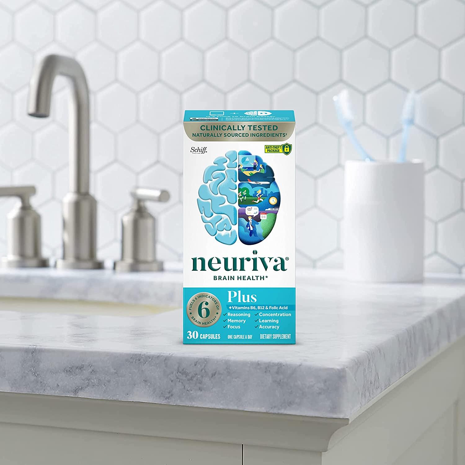 NEURIVA Plus Brain Supplement: Memory, Focus & Concentration | Vitamins ...