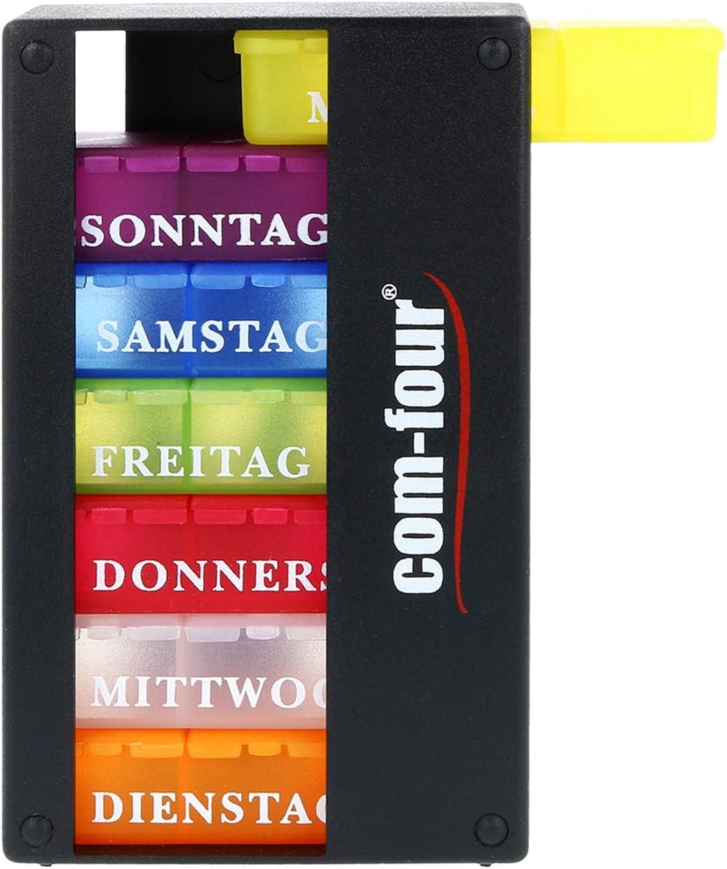COM-FOUR 2x Drug Doser 7 Days - Medication Box for Morning Lunch ...