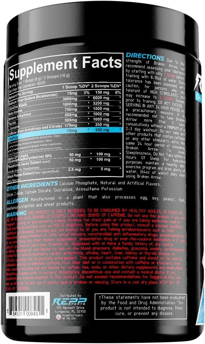 REPP Sports Broken Arrow Extreme Pre-Workout - Hail Storm Flavor ...
