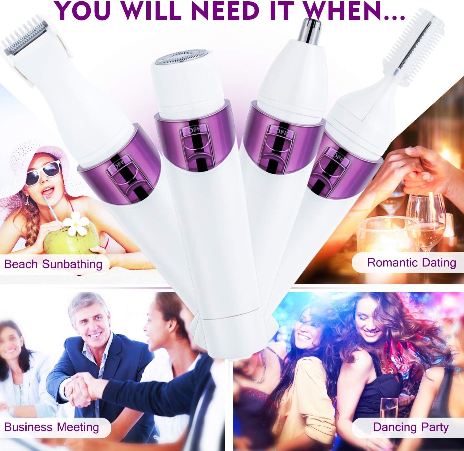 VERY ETERNITY Electric Lady Shaver Kit - 4 in 1 USB Rechargeable Women ...