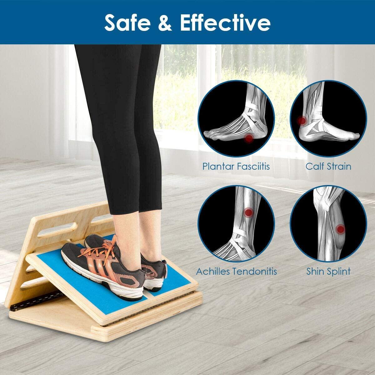 Goplus Slant Board, 4-Level Adjustable Wooden Incline Stretch Board ...
