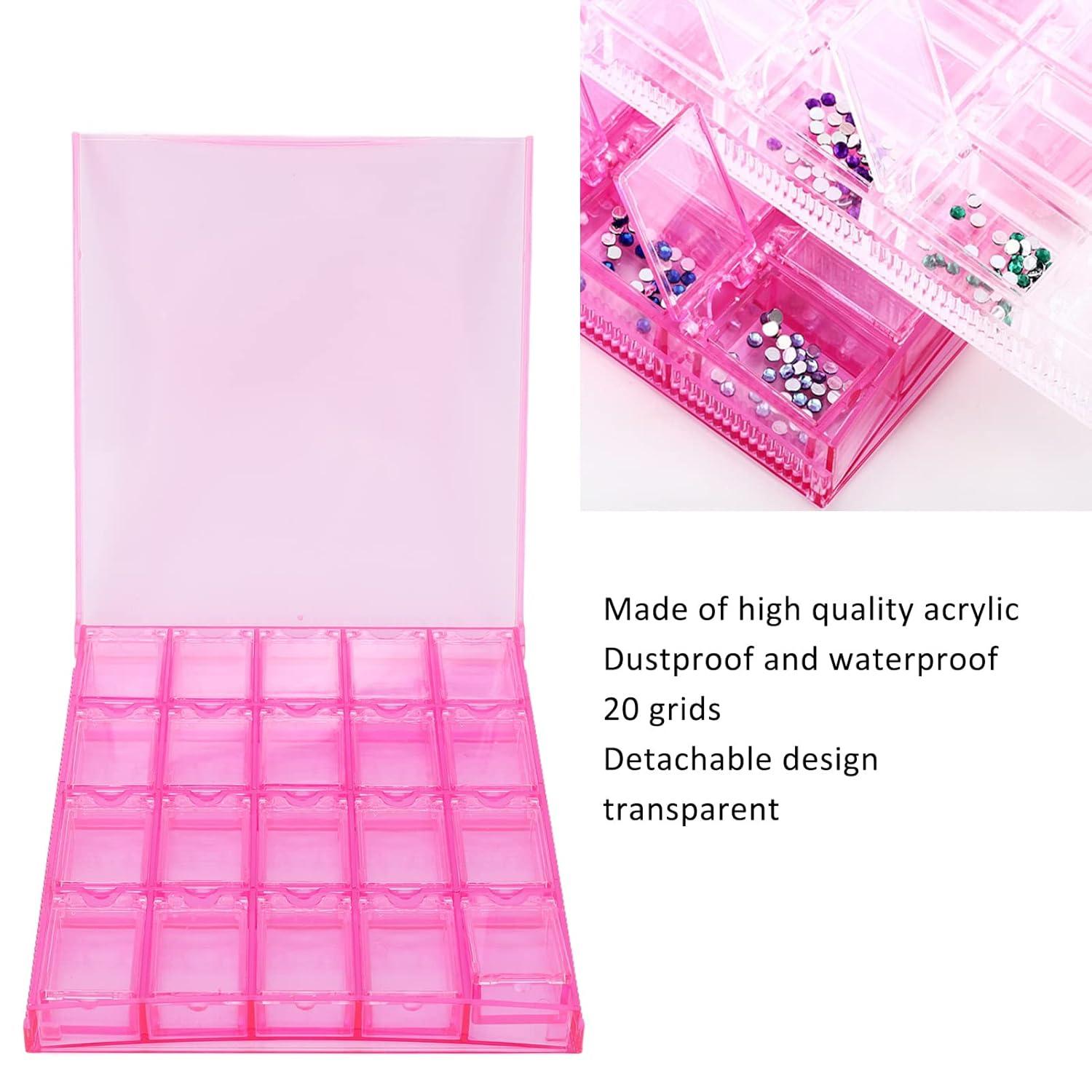 20 Grids Nail Storage Box - Acrylic Nail Art Organizer for Jewelry ...