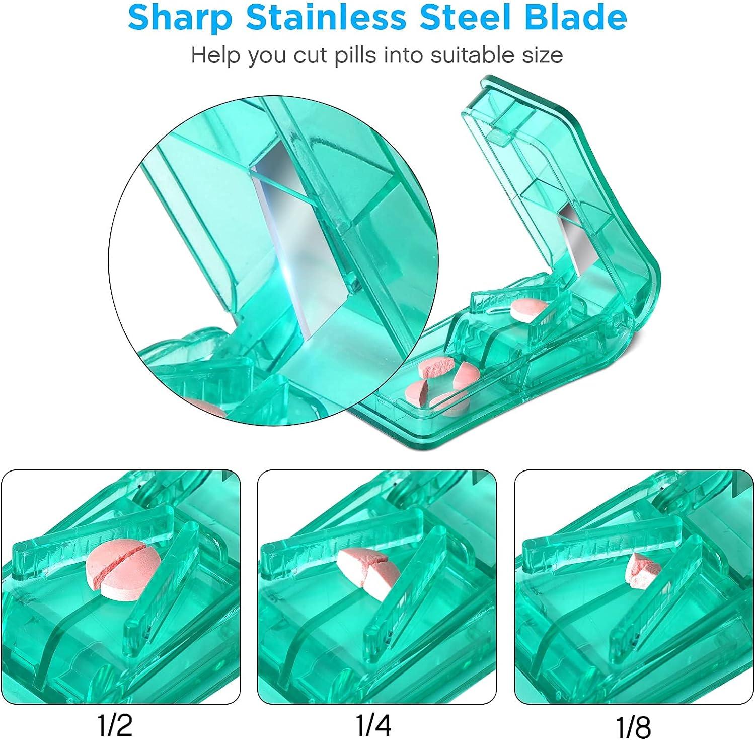 Pill Cutter and Splitter with Blade and Storage - Ideal for Small or ...