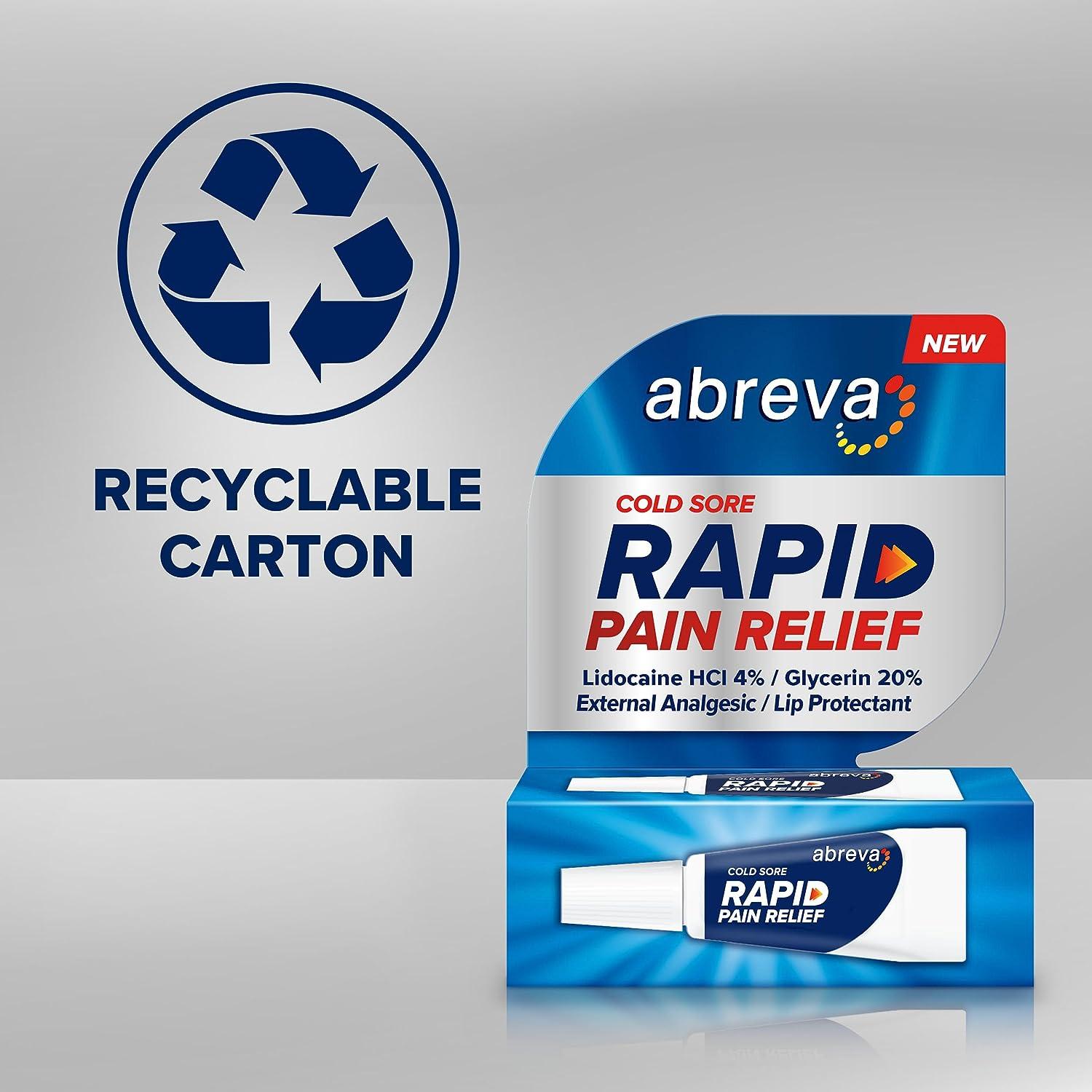 Abreva Cold Sore Treatment Cream - Rapid Pain Relief - 3g Tube | Buy ...