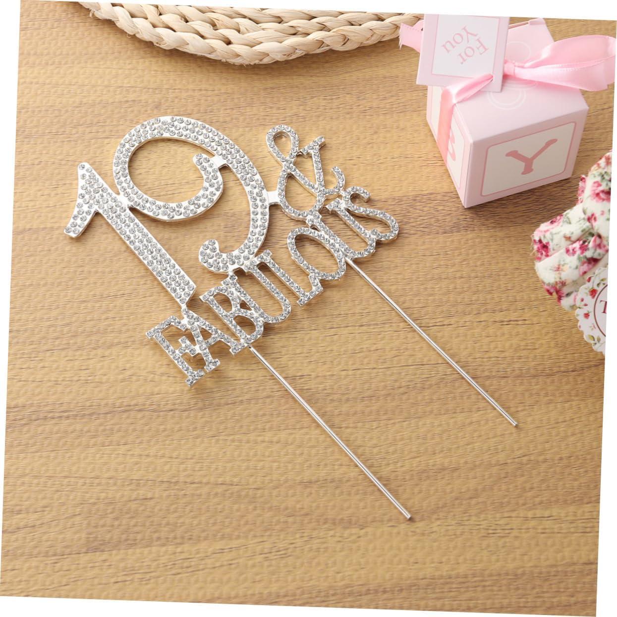ibasenice 3pcs 19 60 Cupcake Toppers Cocktail Picks Birthday Cupcake ...