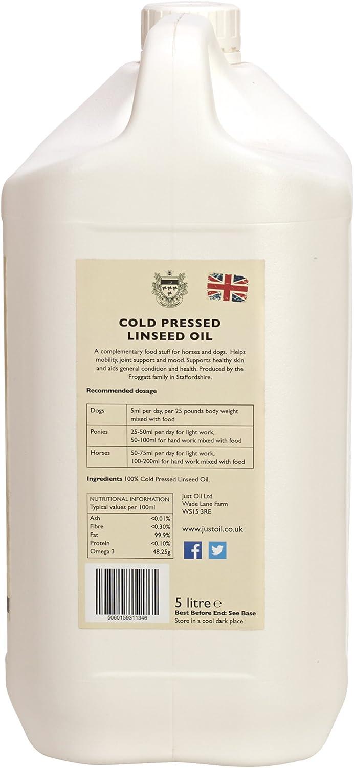 Just Oil Cold Pressed Linseed (Flax) Oil - Supplement for Horses Dogs ...