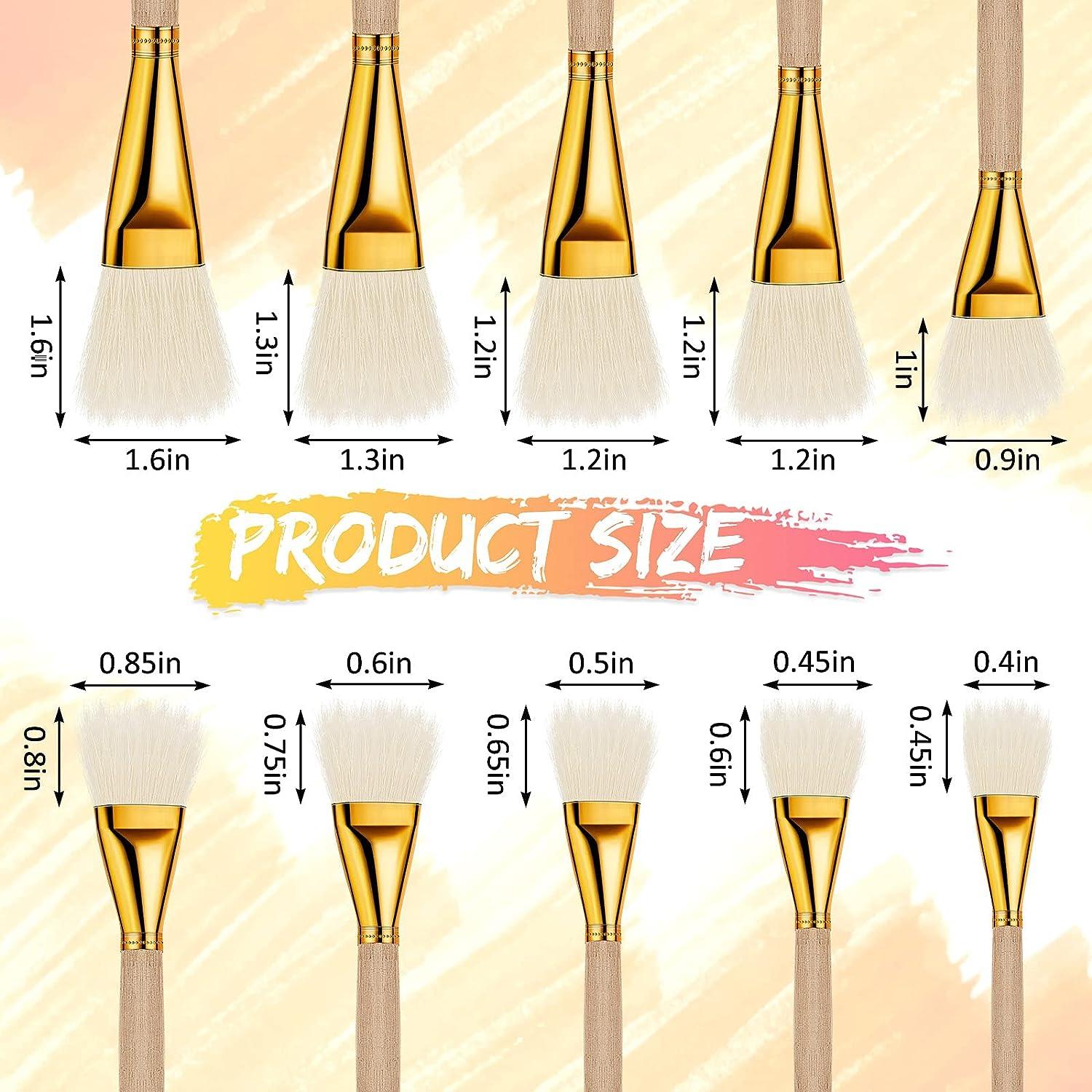 10 Pieces Gilding Brush Set for Gold Leaf Painting - Goat Hair Duster ...