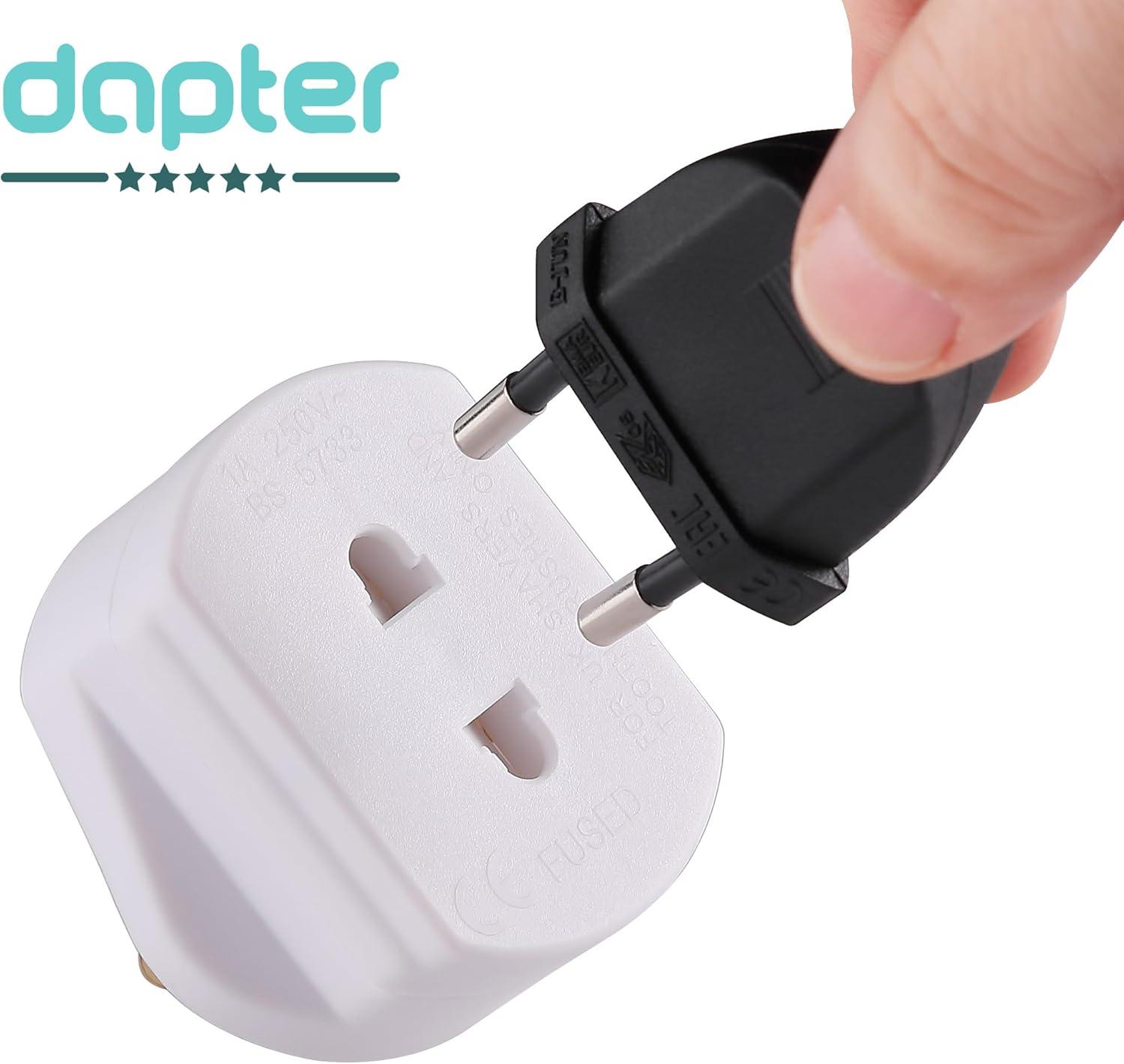 Buy Plug Adapter & Shaver Adapter | 2-Pack 2-Pin to 3-Pin Bathroom ...