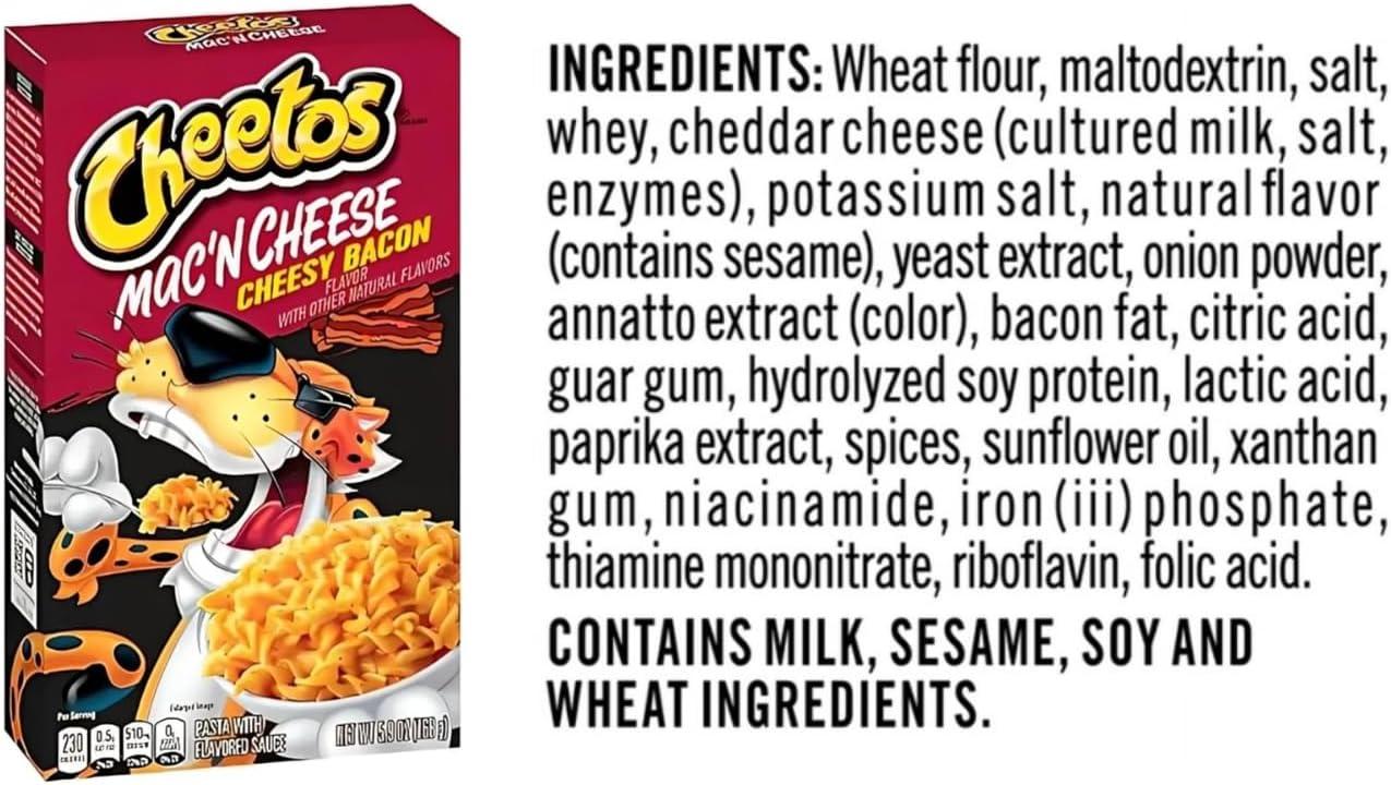Cheetos Cheesy Bacon Mac 'n Cheese Box 170g | Easy to Cook Pasta with ...