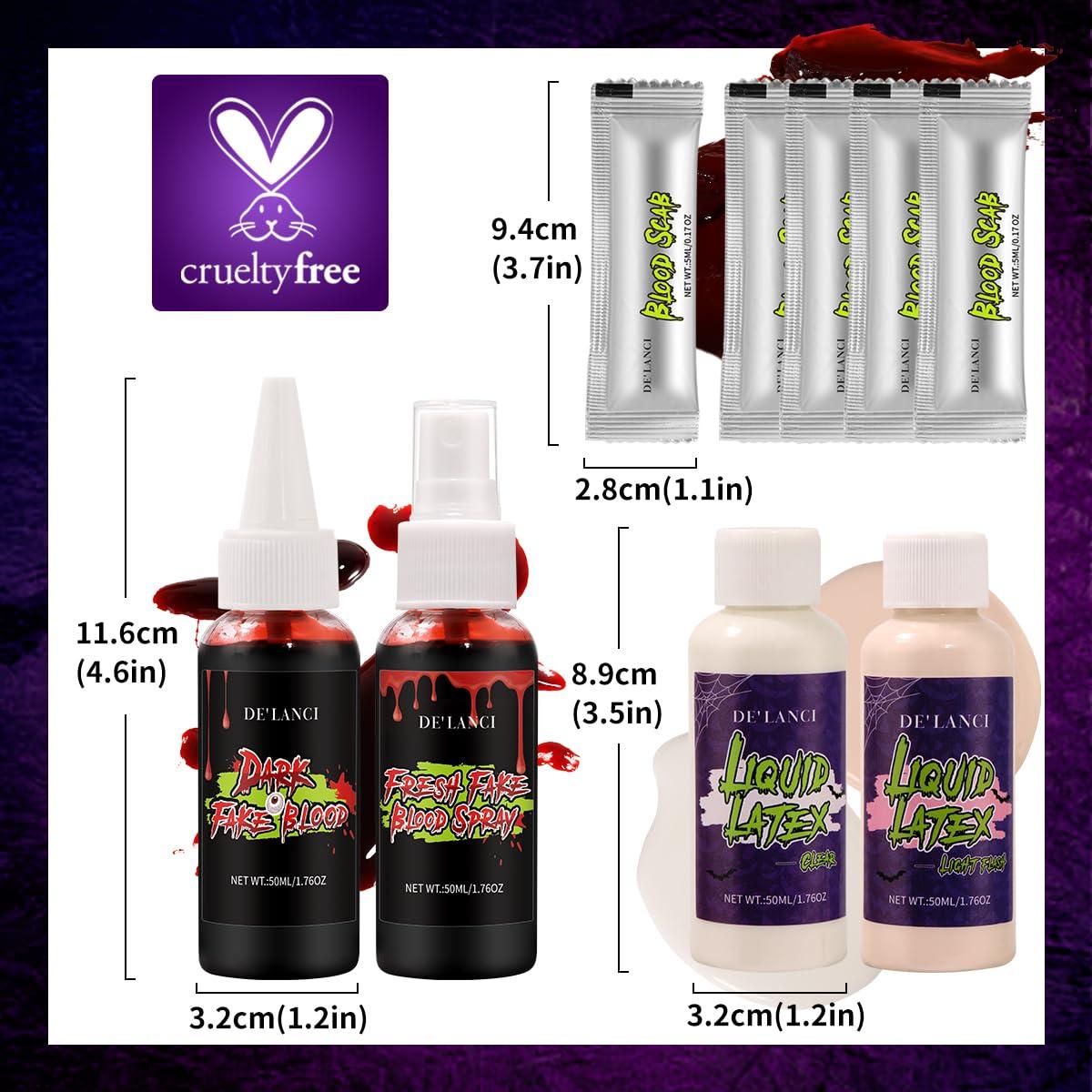 Liquid Latex & Fake Blood SFX Makeup Kit | Halloween Zombie Effects ...
