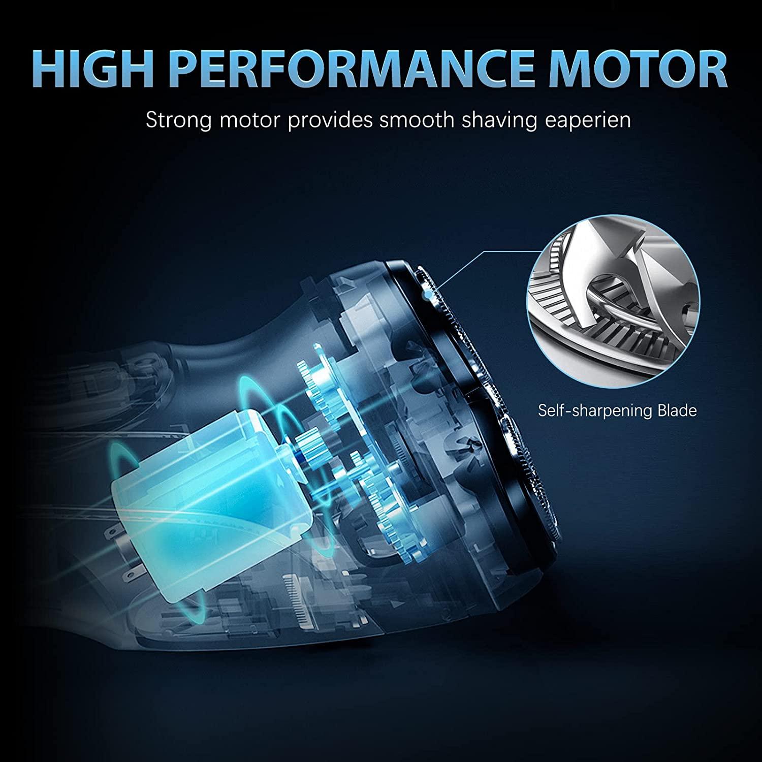 Rechargeable Electric Razor for Men with Pop-up Trimmer, Fast Charging ...