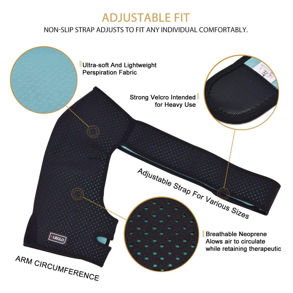 HUEGLO Right Shoulder Brace - Adjustable Support for Shoulder Pain ...