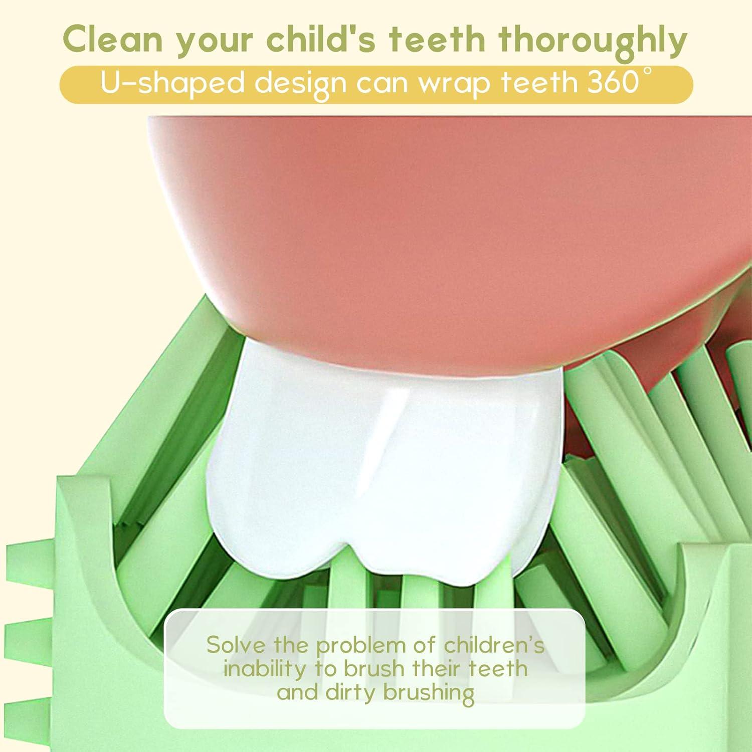 Runmei U-Shaped Silicone Toothbrush for Kids - 360 Surround Brush for ...