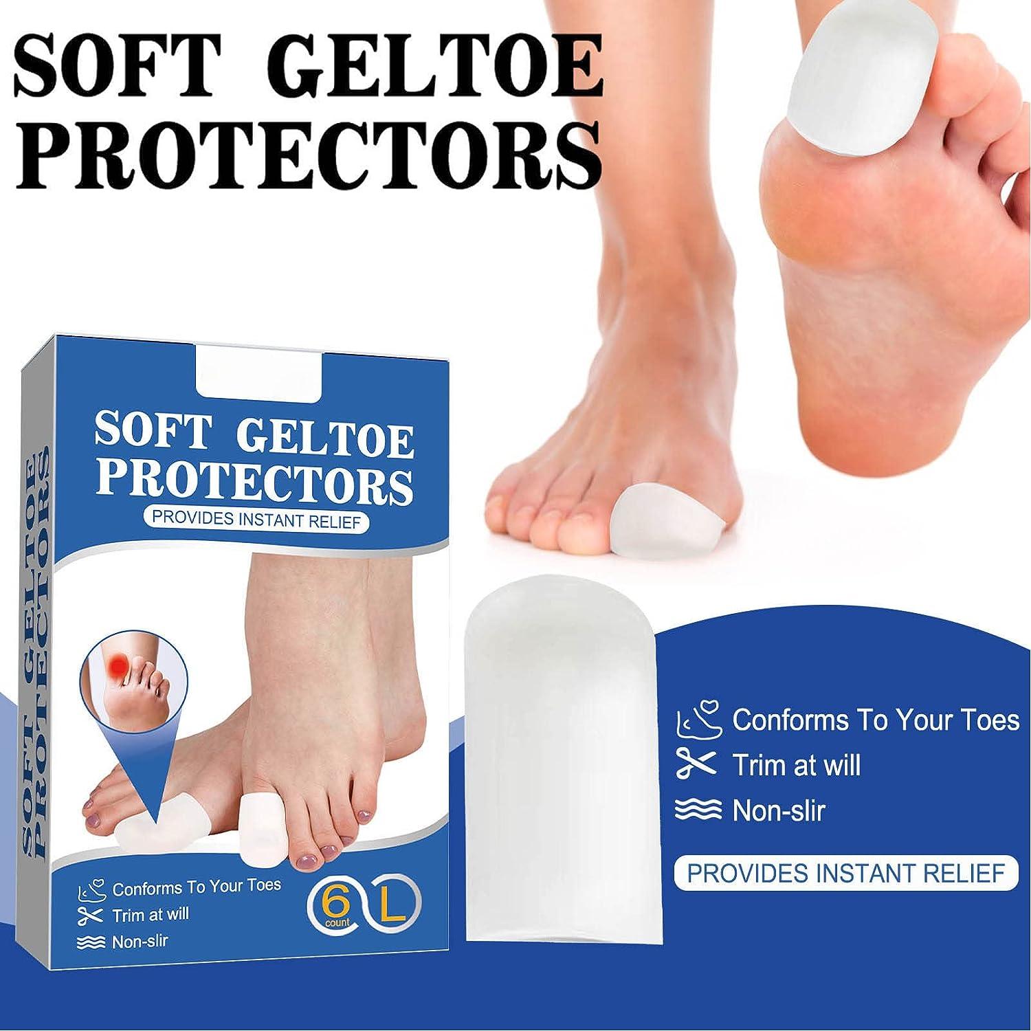 Soft Gel Toe Protectors - 12pc Silicone Toe Guards for Foot Pain Relief ...
