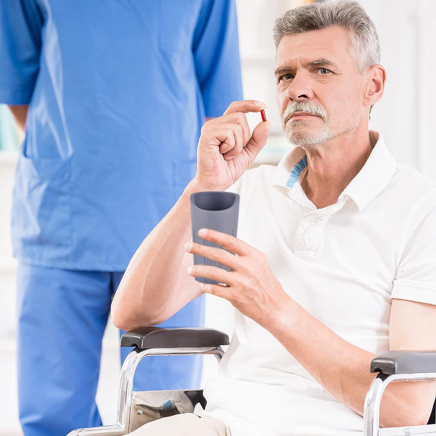 GUDUGUDU Silicone Nosey Cup Combo (5oz & 8oz) for Elderly - Easy Drink ...