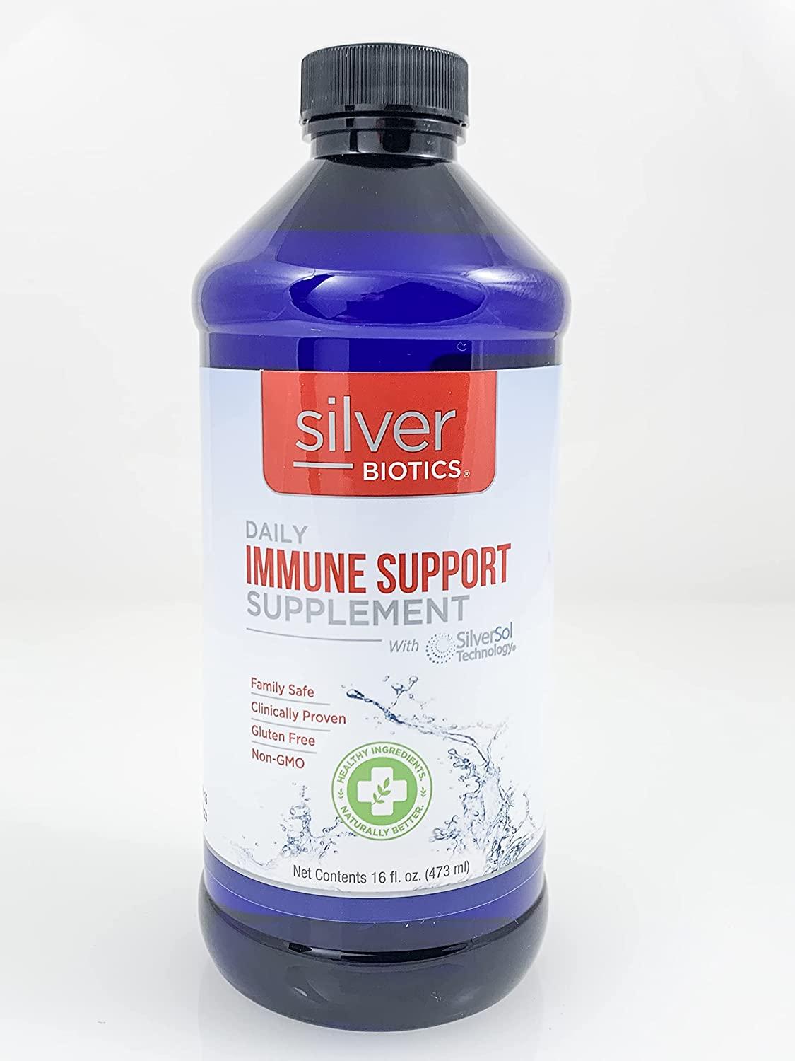 Silver Bioticsآ® Immune Support - 16oz Colloidal Silver Liquid with ...