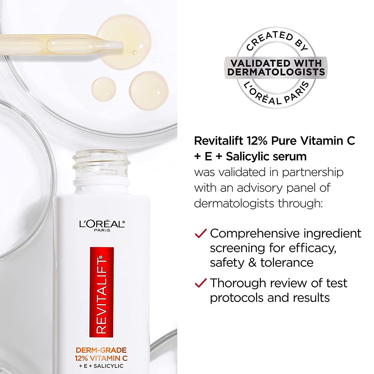 L'Oreal Paris Revitalift Vitamin C Serum with Vitamin E & Salicylic Acid - Moisturizing ...