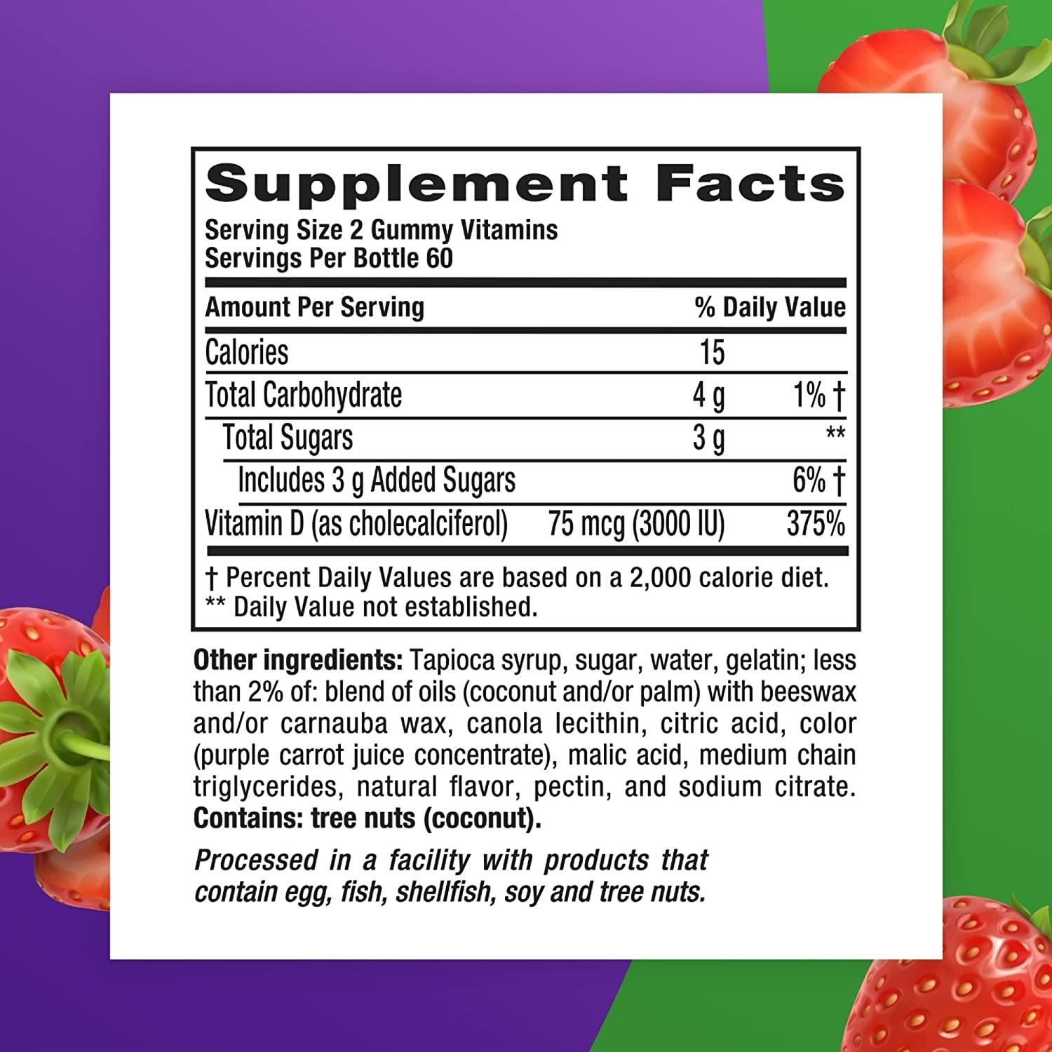 Vitafusion Extra Strength Vitamin D3 Gummies 120 ct - Boost Your Immune ...