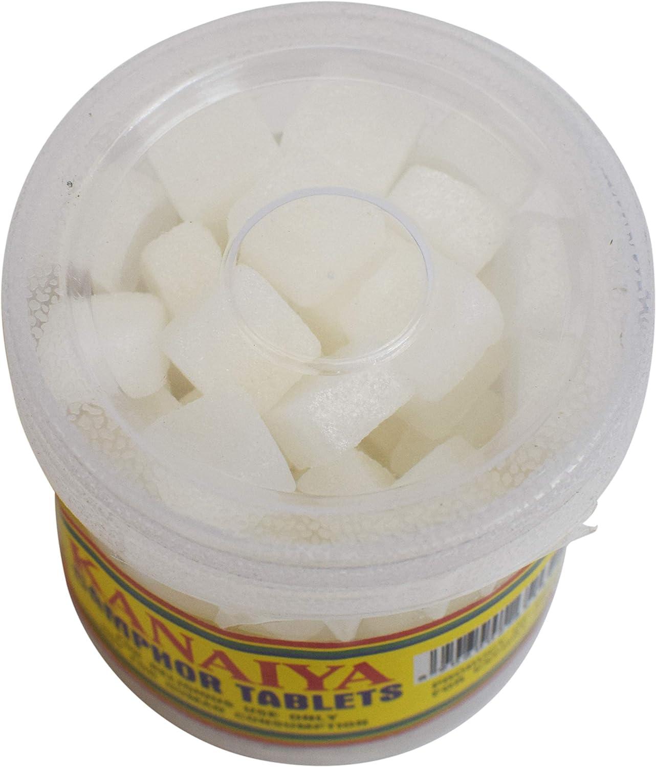 Camphor Tablets from India - 100 Grams - 32 Tablets - Kanaiya Brand by ...